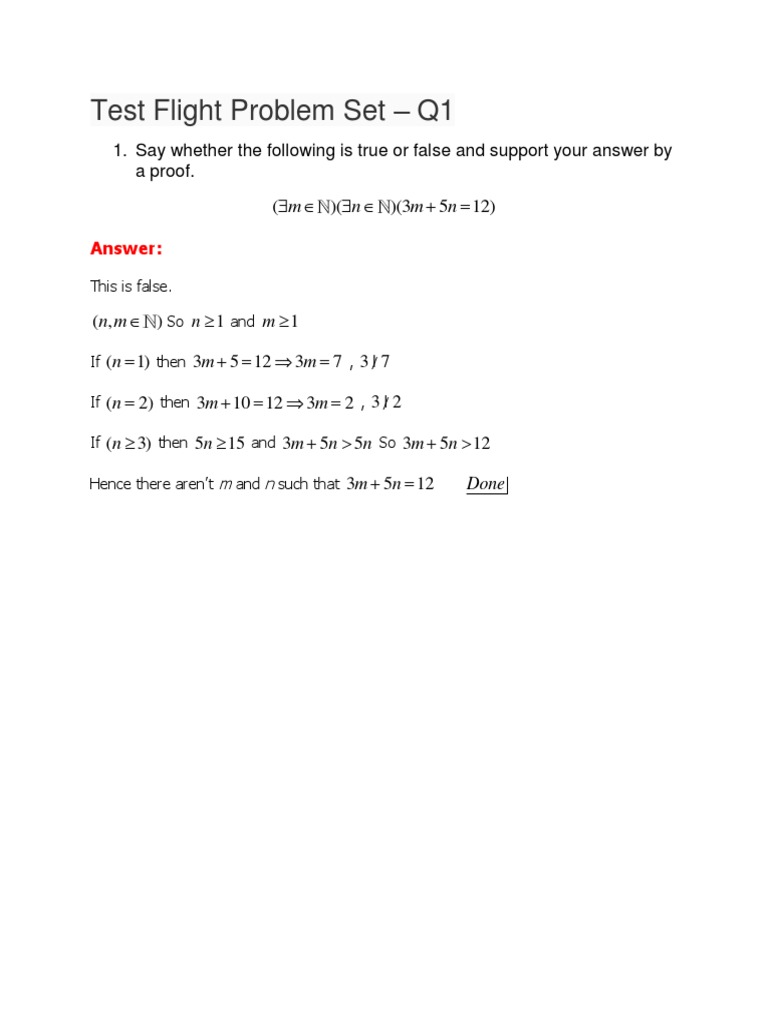Test Flight Problem Set Q1 | PDF | Logic | Formalism (Deductive)