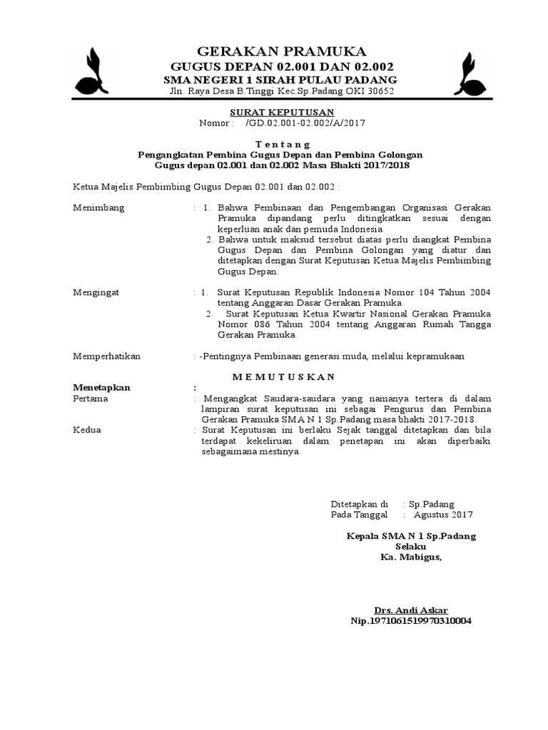 SK Pembina Pramuka | PDF