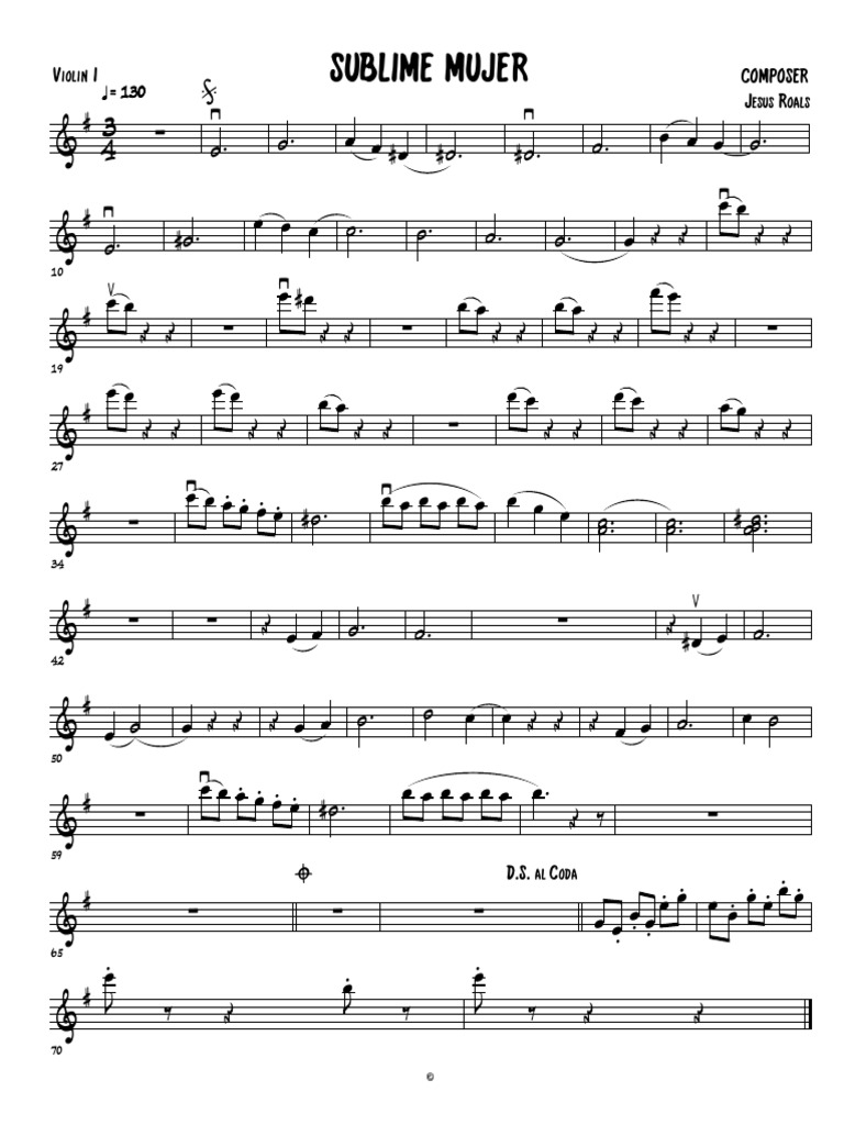 Sublime Mujer - Violin I | PDF