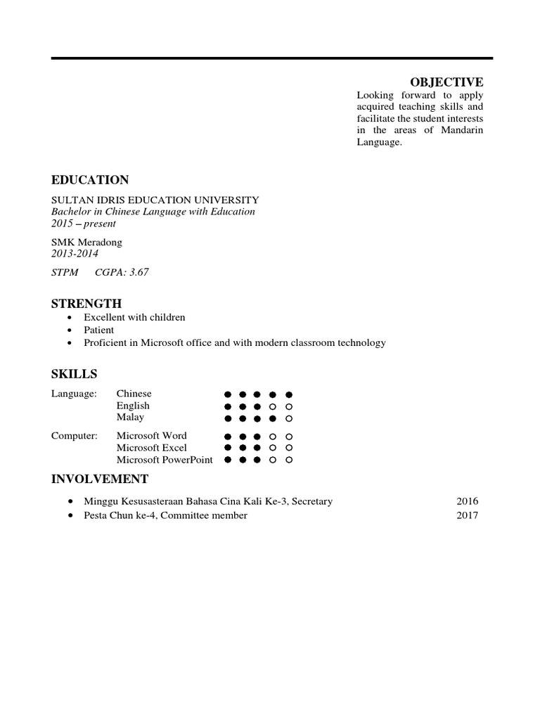Contoh CV untuk Pengajaran Mandarin | PDF | Linguistics | Semiotics