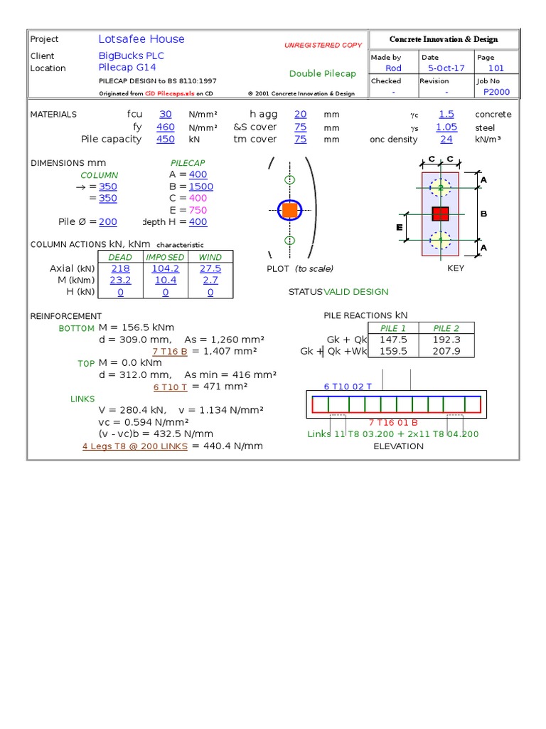 CID Pilecaps | PDF | Solid Mechanics | Building Engineering