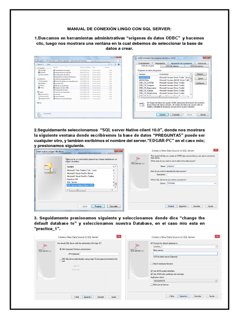 Conexión Lingo a SQL Server y Oracle | PDF | Informática