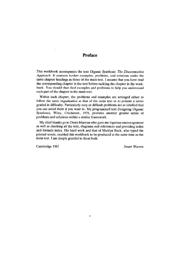 Organic Synthesis The Disconnection Approach Stuart Warren 1982 ...