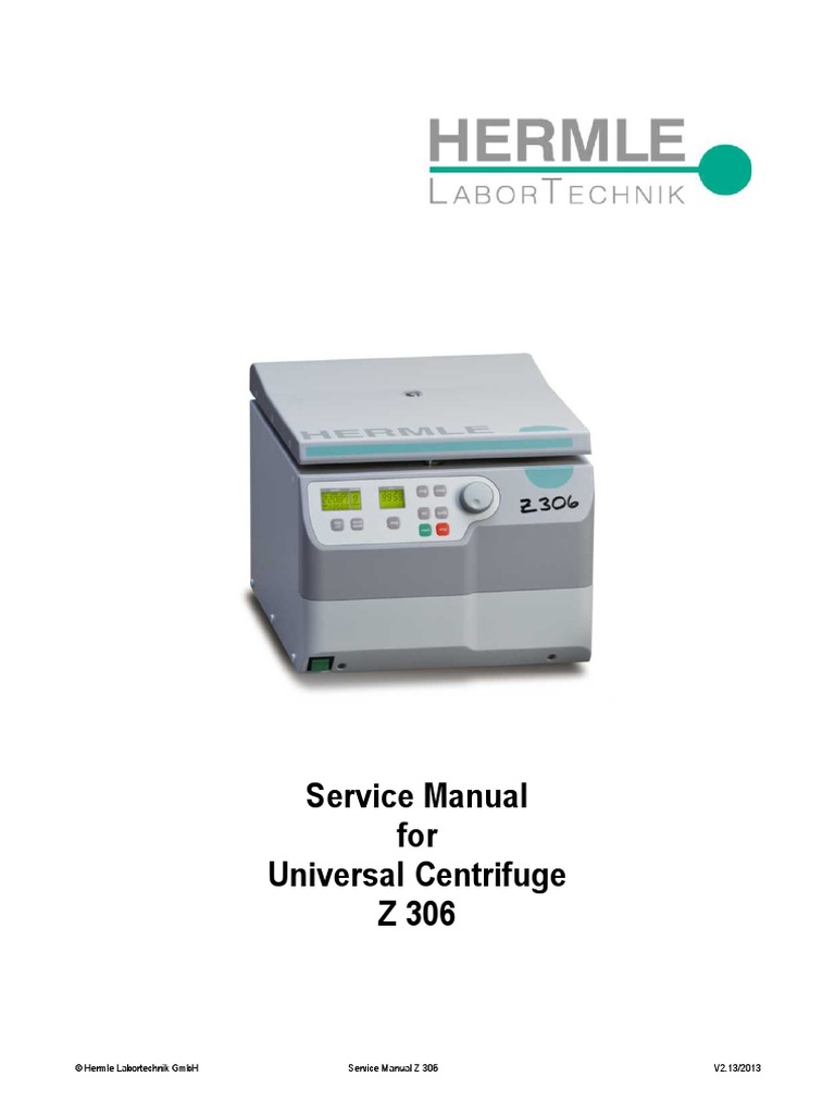 Hermle Z-306 - Service Manual | PDF | Centrifuge | Capacitor