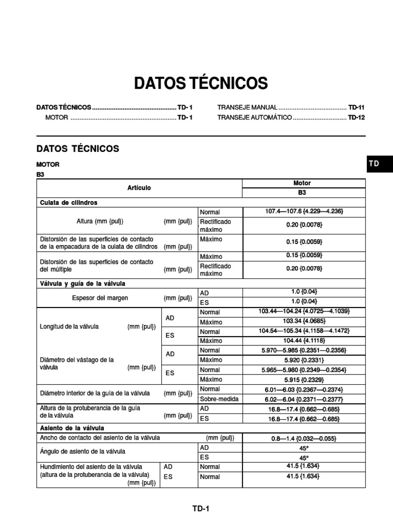 Datos Tecnicos | PDF | Pistón | Engranaje