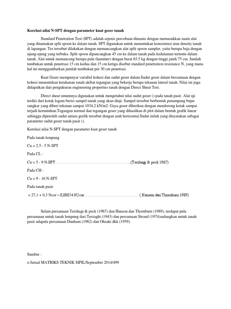 Rumus Korelasi Parameter | PDF