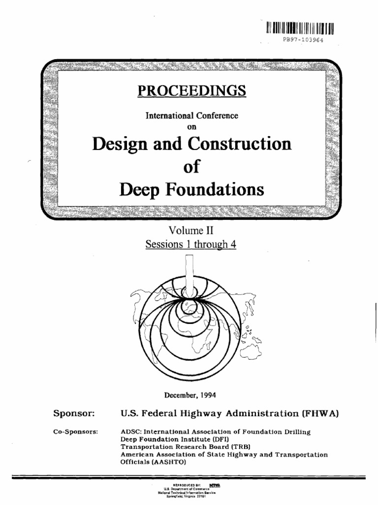 Proceedings On Design and Construction of Deep Foundation FHWA | PDF ...