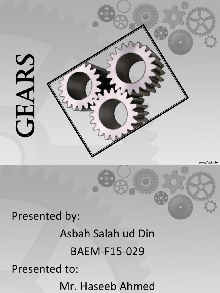 gears ppt | Gear | Mechanical Engineering | Free 30-day Trial | Scribd