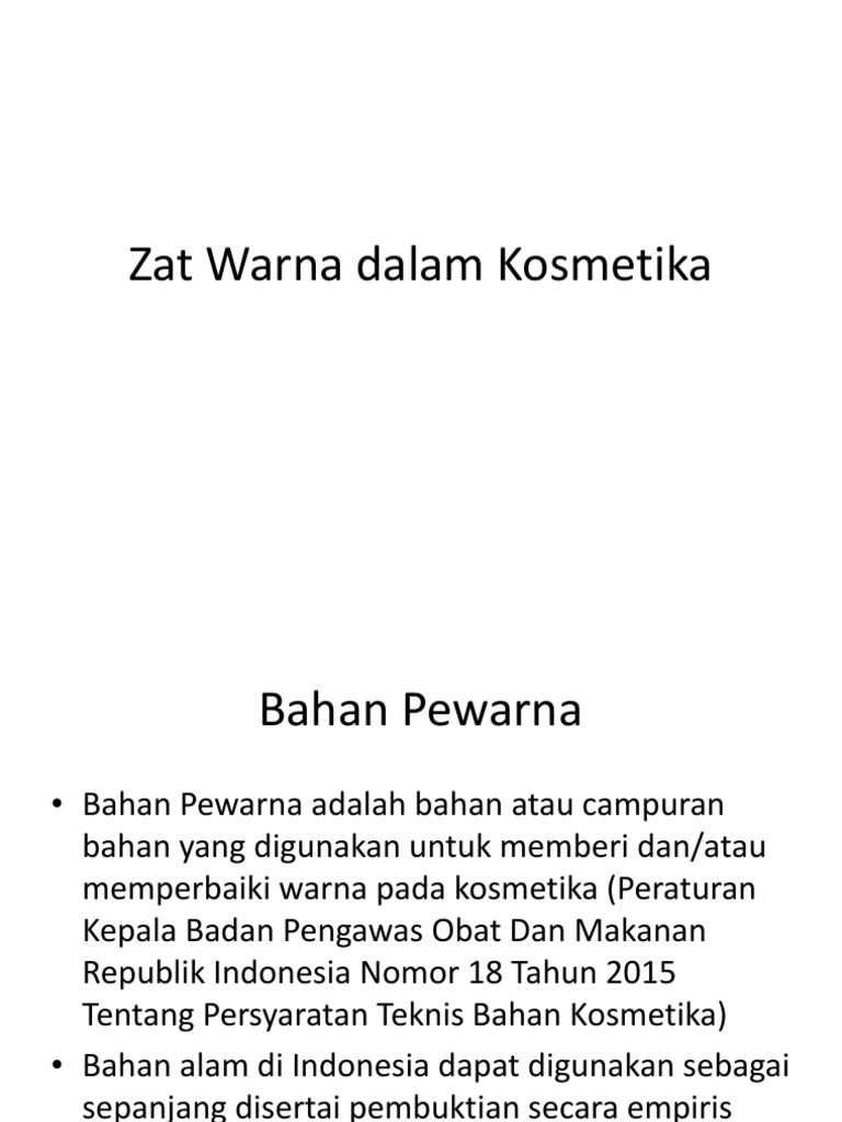 Zat Warna Dalam Kosmetika | PDF