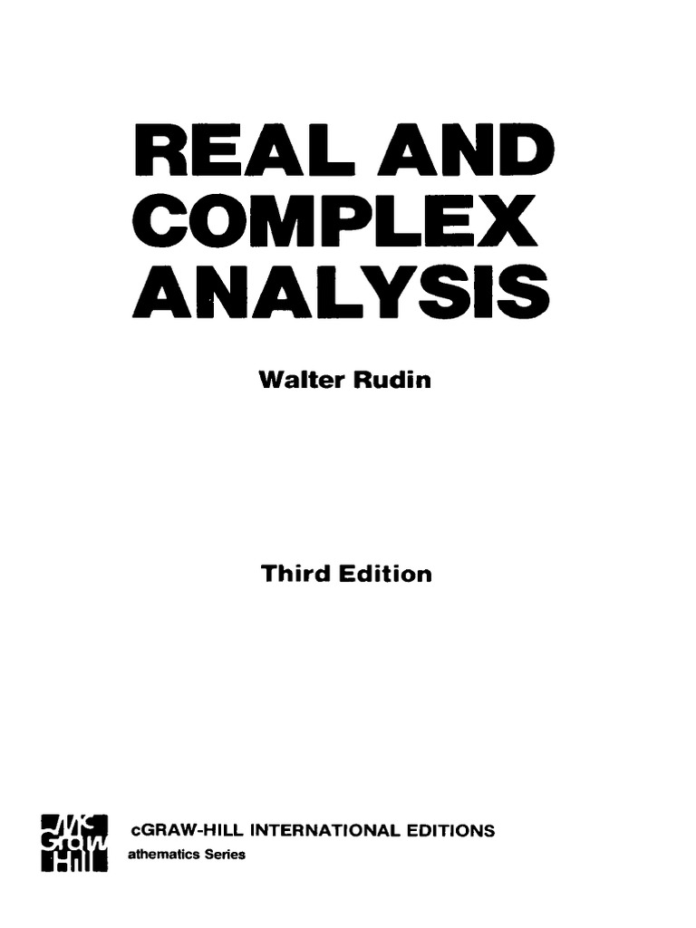 Real and Complex Analysis by Walter Rudin PDF | PDF