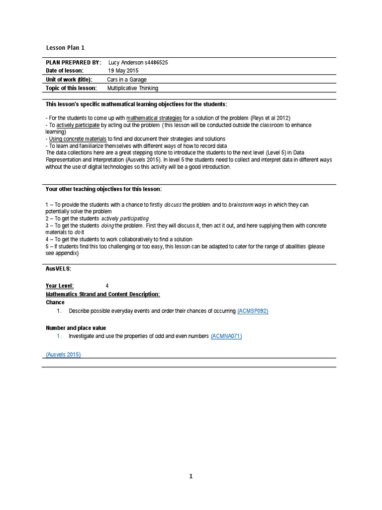 Lesson Plan 5 | PDF | Lesson Plan | Cognitive Science