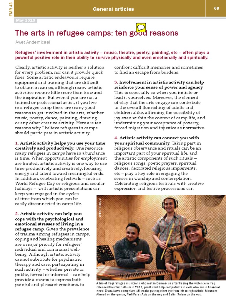 10 Good Reasons Art in Refugee Camps | PDF | Refugee | Native Americans ...