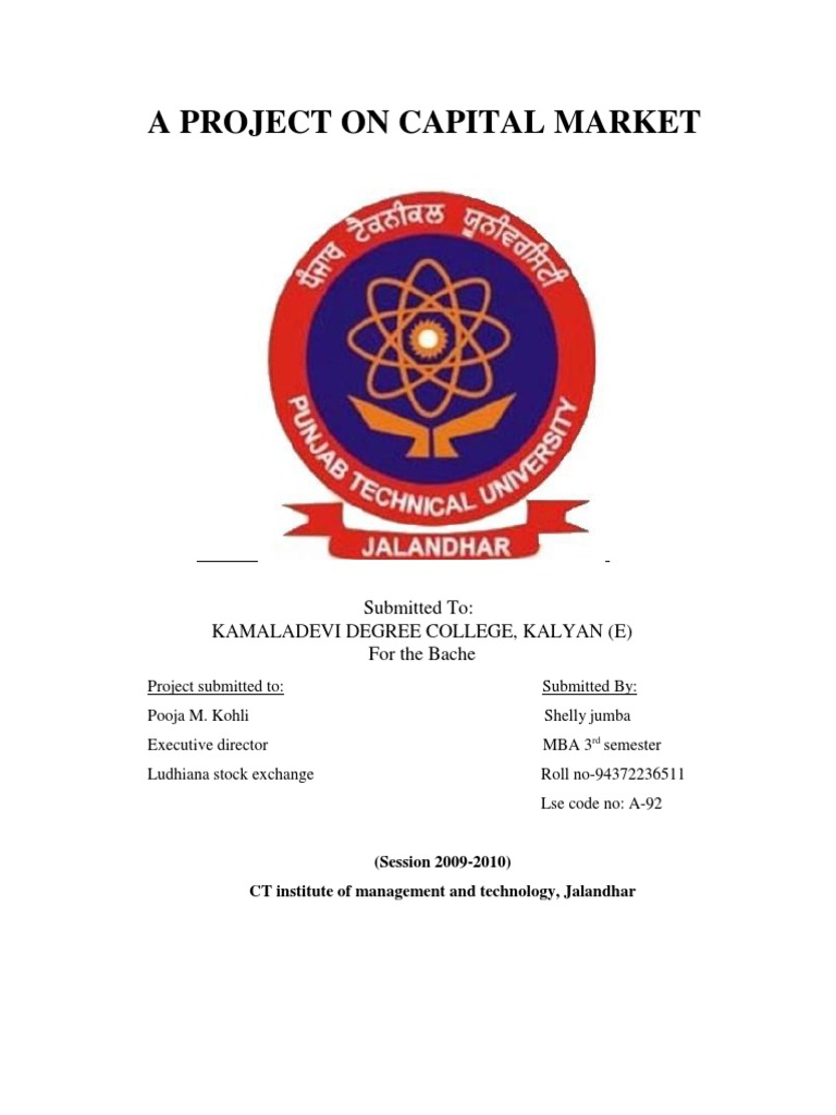 Capital Market Project1 | PDF | Bond Market | Financial Markets