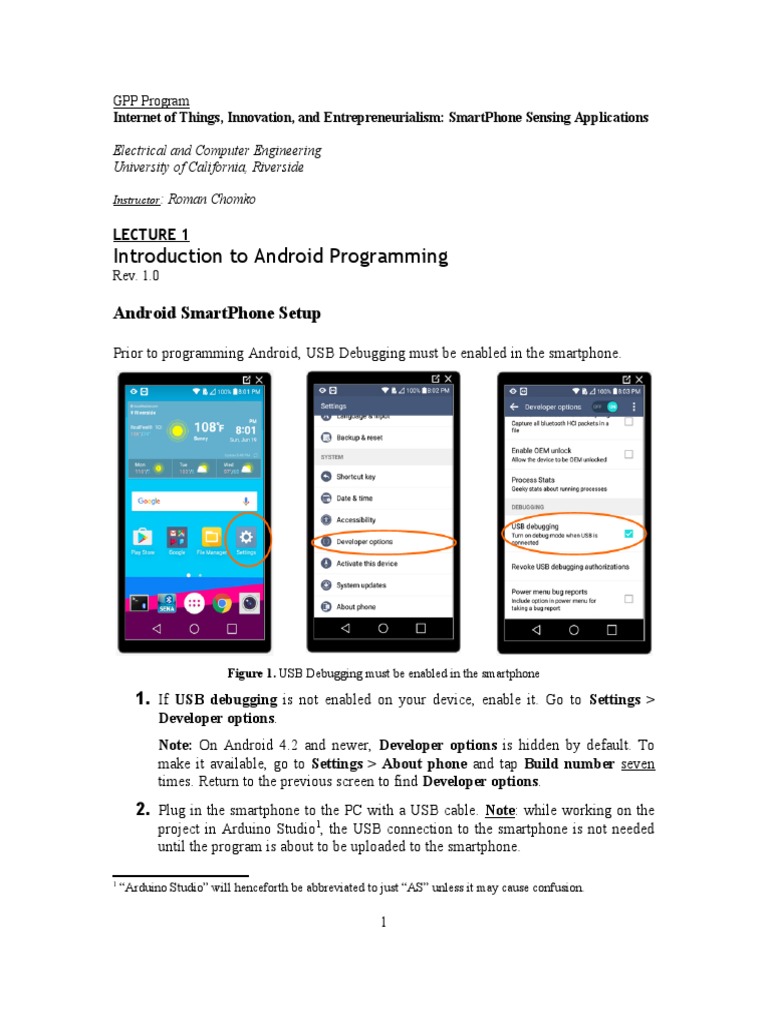 L1 Intro To Android Programming Pdf Android Operating System Mobile App