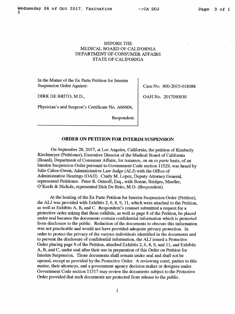Dirk de Brito Suspension Order | PDF