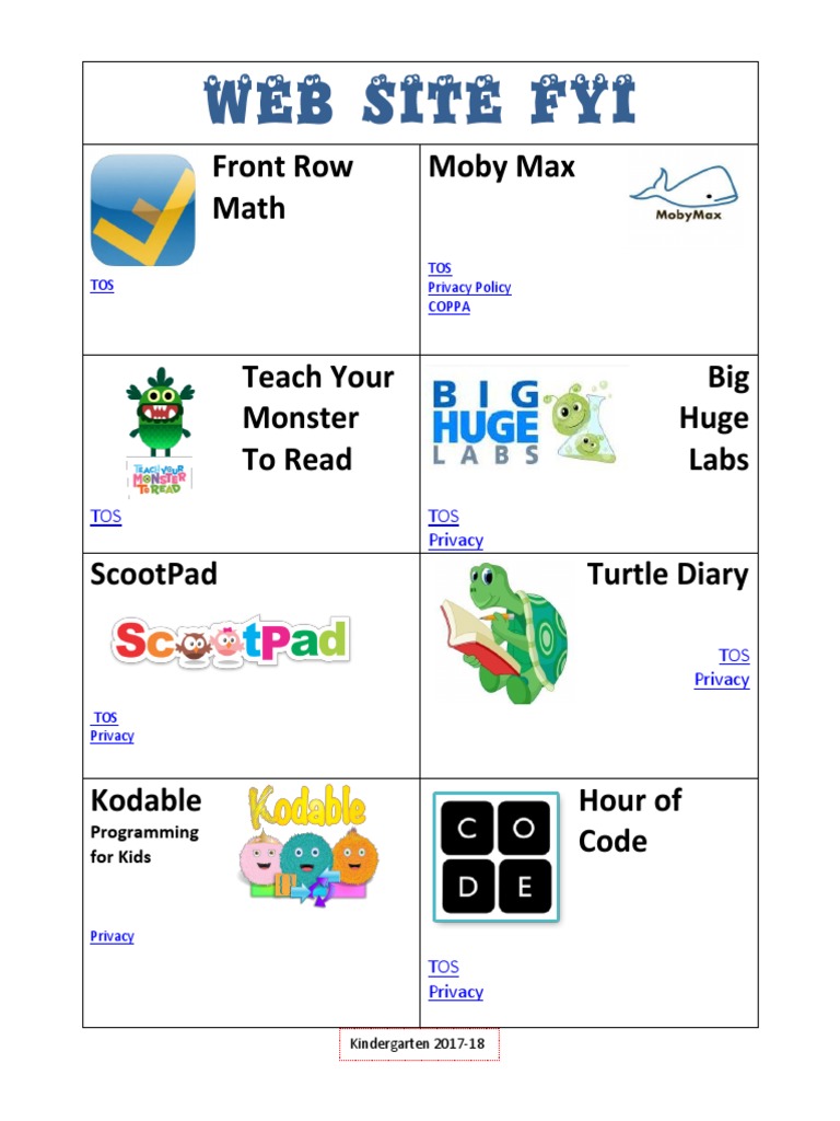 Kindergarten TOS 2017 | PDF