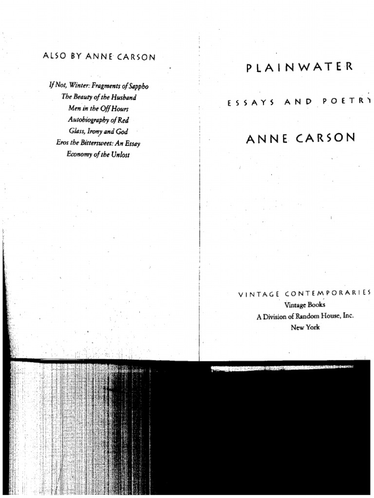 Short-Talks Anne Carson | PDF