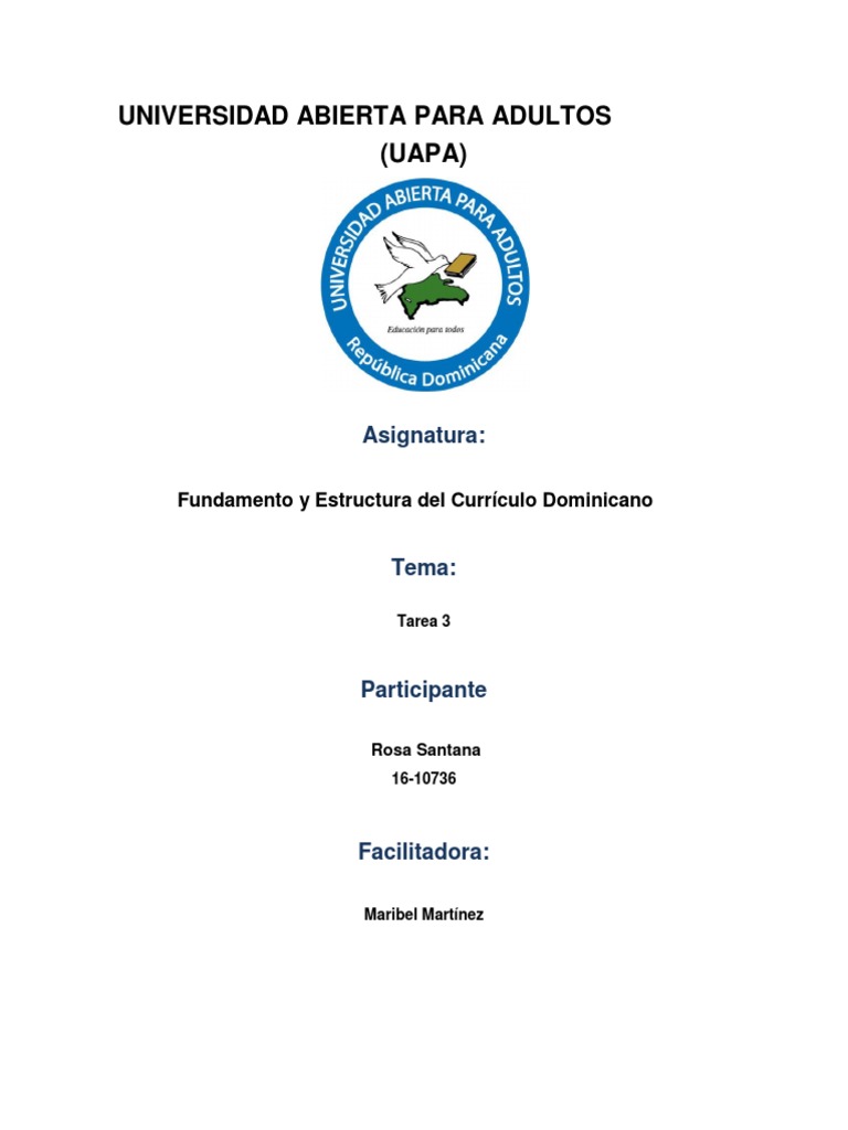 Tarea-III Fundamento Del Curriculum Dominicano.. | PDF | Plan de ...