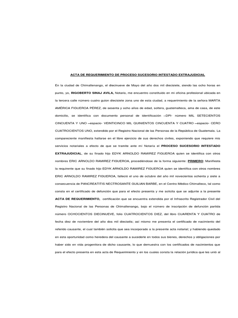 Acta de Requerimiento Edyk | PDF | Instituciones sociales | Ciencias sociales