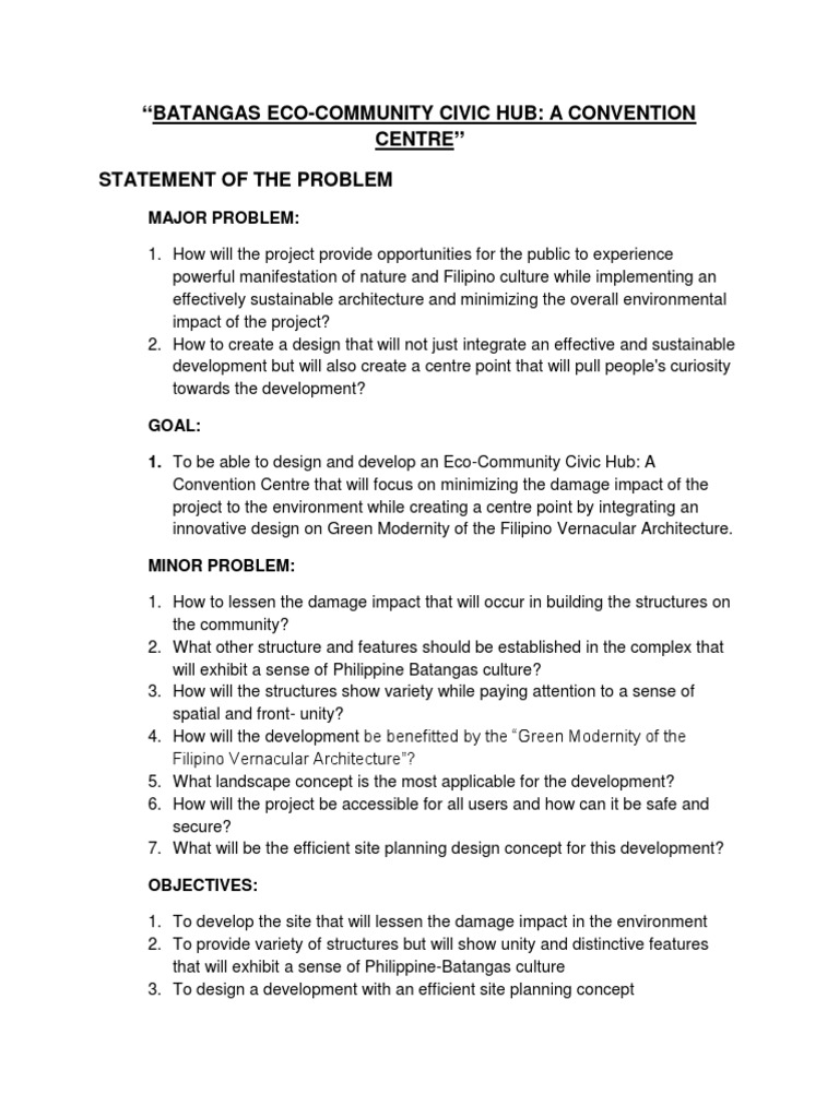 Statement of The Problem | PDF