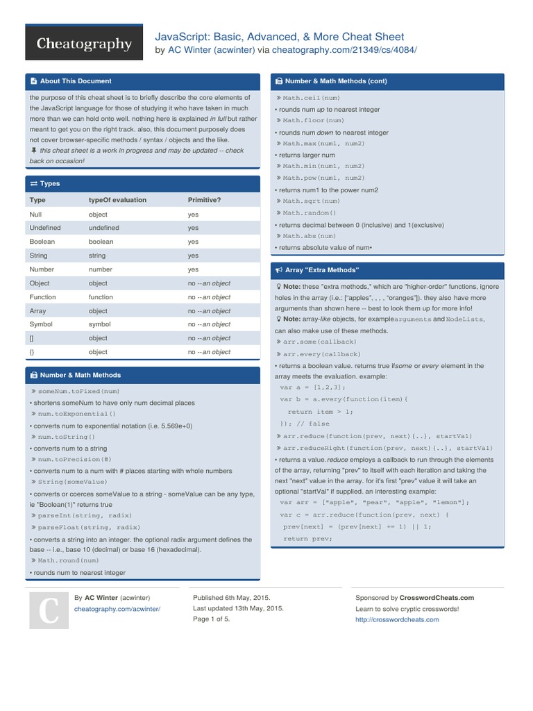 Acwinter Javascript Basic Advanced and More | PDF | Scope (Computer ...