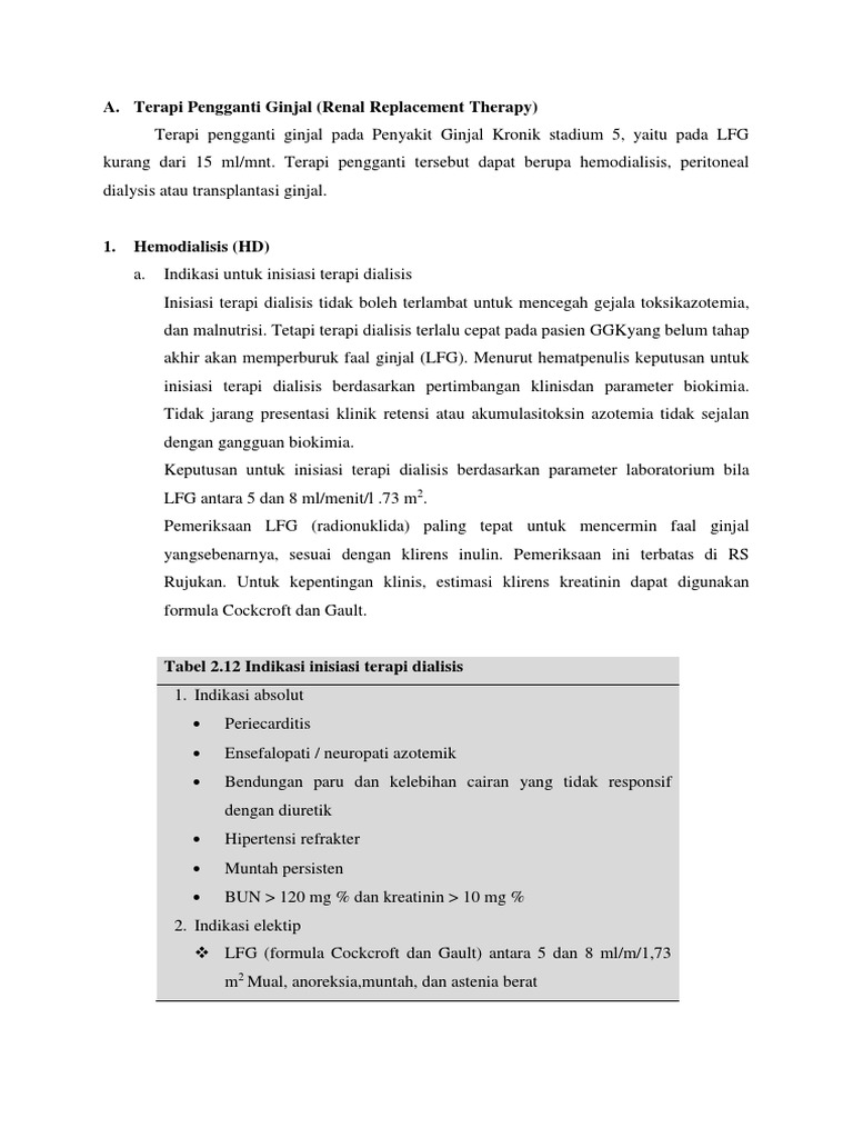 Terapi Pengganti Ginjal | PDF