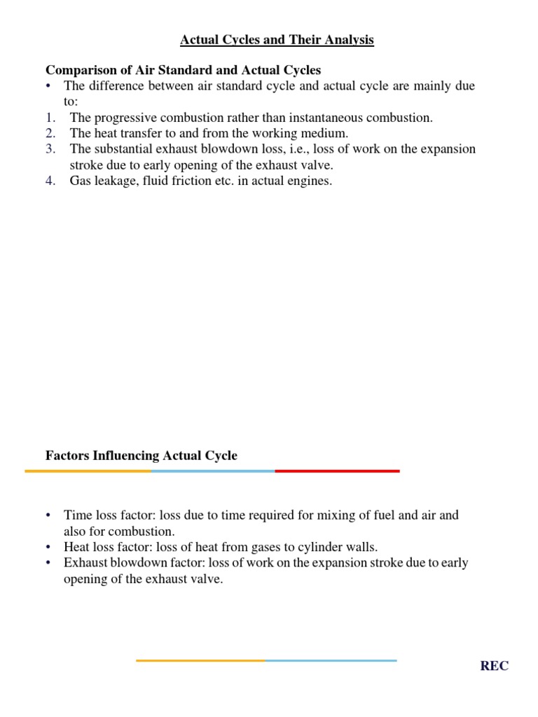 Analysis of Actual vs. Air Standard Cycles | PDF | Internal Combustion ...