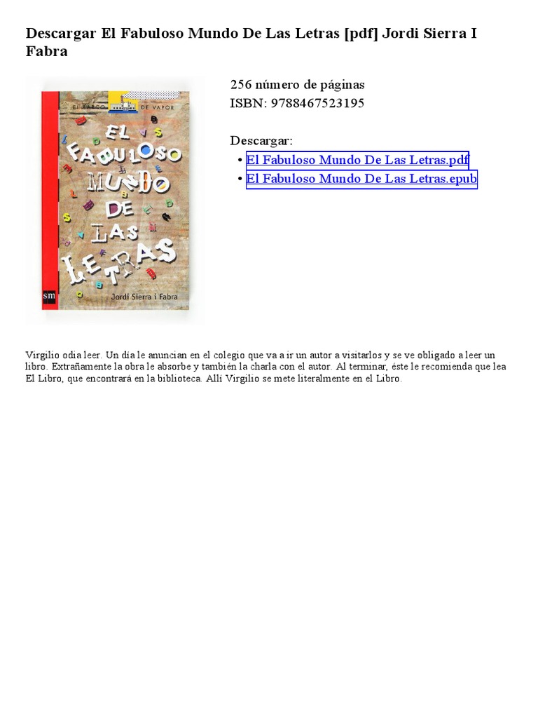 El Fabuloso Mundo de Las Letras | PDF