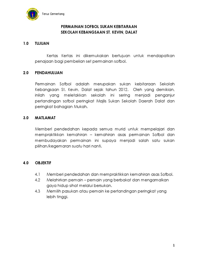 Contoh Kertas Kerja Pembelian Barang Sekolah - IantaroShah