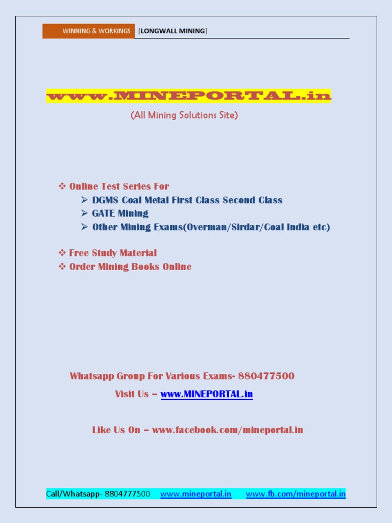 Longwall Mining Pdf Industries Energy And Resource