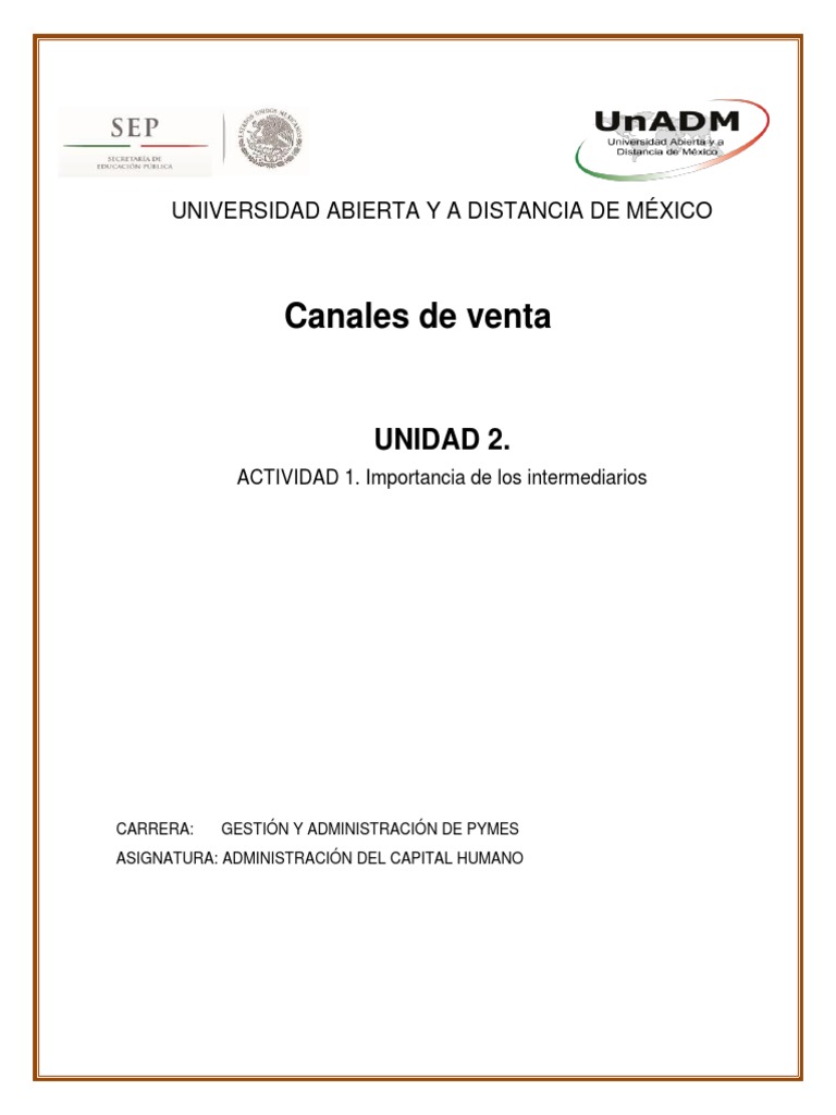 Gcav U2 A1 Relc | PDF | Distribución (comercial) | Negocios económicos