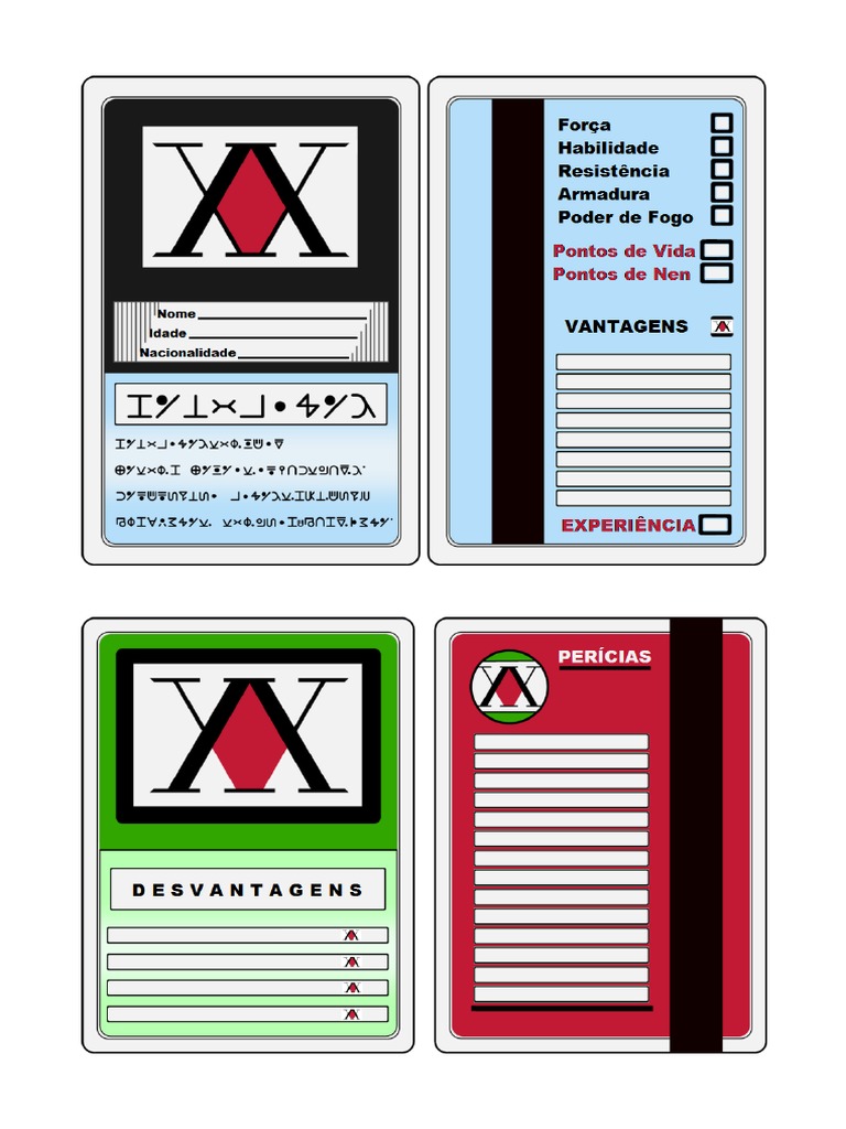 Ficha de Hunter X Hunter 3D&T Alpha | PDF