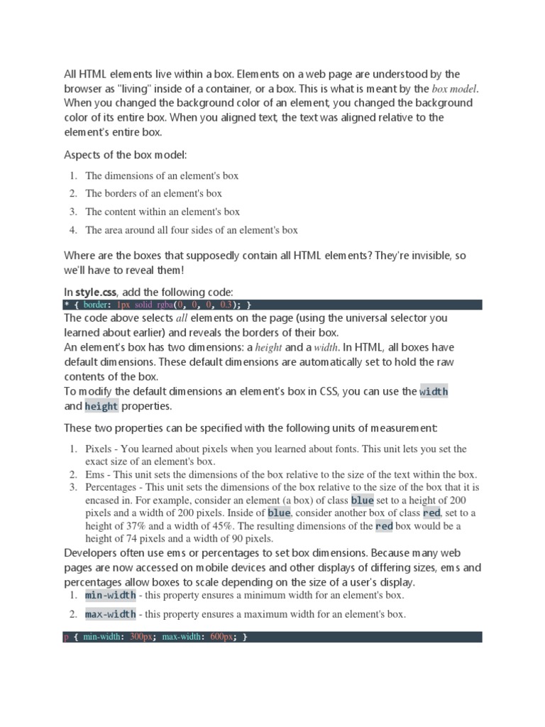 Width Height: Border | PDF | Cascading Style Sheets | Hypertext