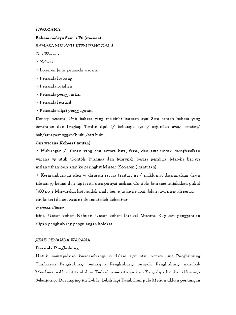 Nota BM Sem 3 STPM | PDF