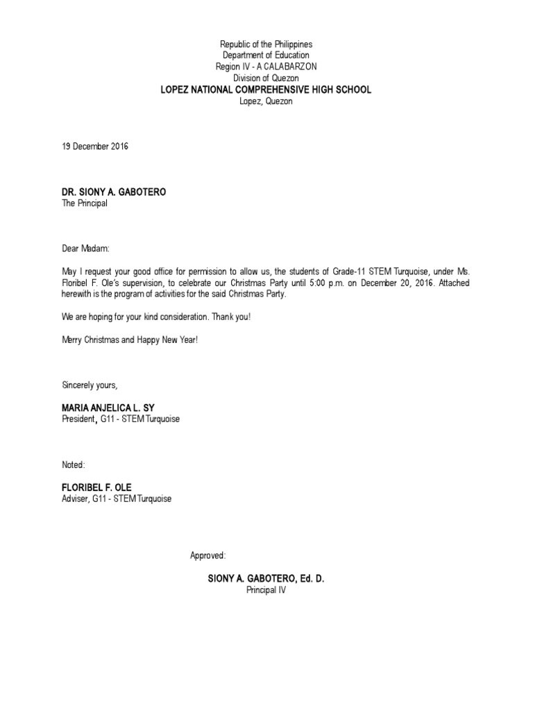 Permit For Christmas Party | PDF