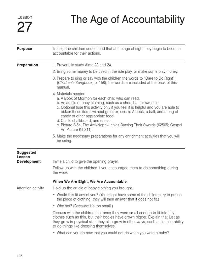 The Age of Accountability: Lesson | PDF | Baptism | God The Father