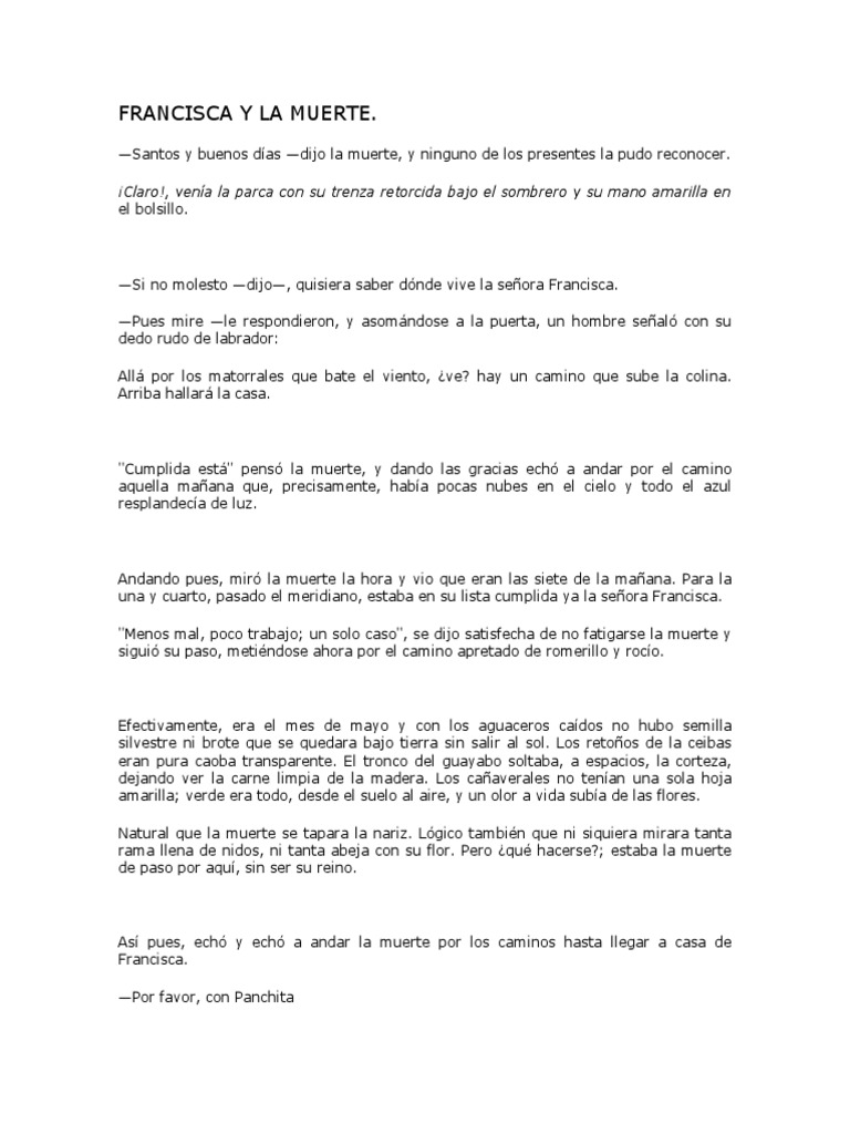 Francisca y La Muerte | PDF | Agricultura | Naturaleza