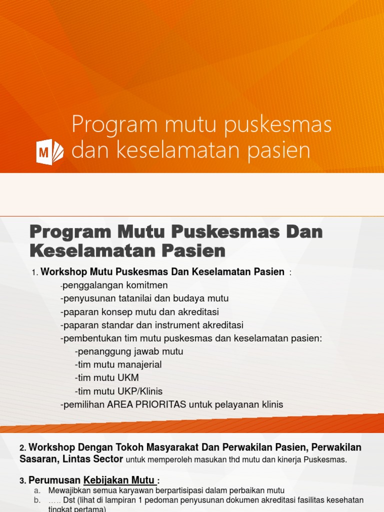 Program Mutu & Keselamatan Puskesmas | PDF