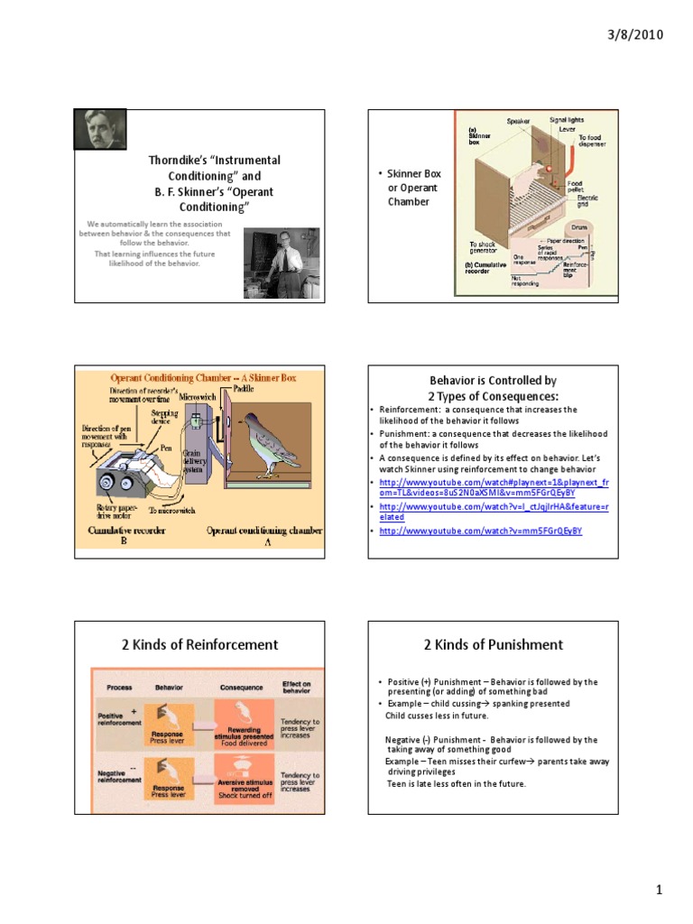 Thorndike's "Instrumental Conditioning" and B. F. Skinner's "Operant ...