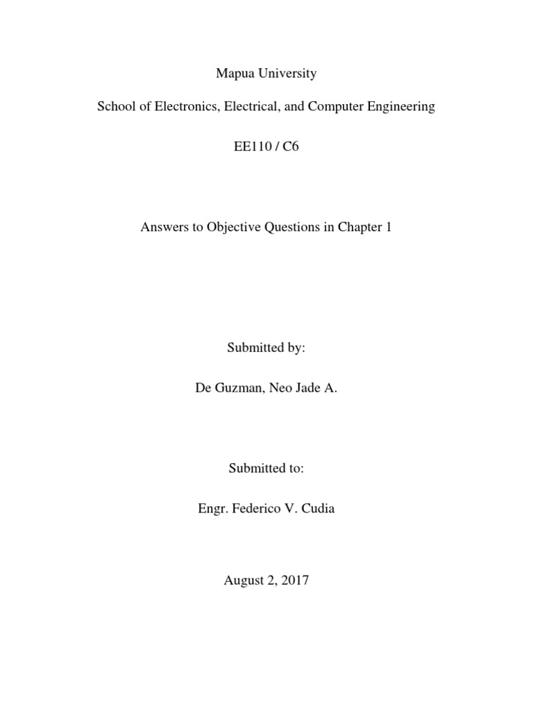 Mapua University School of Electronics, Electrical, and Computer ...