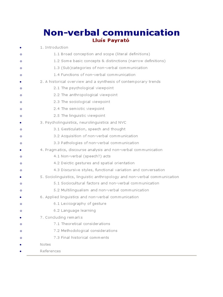 Non Verbal Communication | PDF | Gesture | Nonverbal Communication