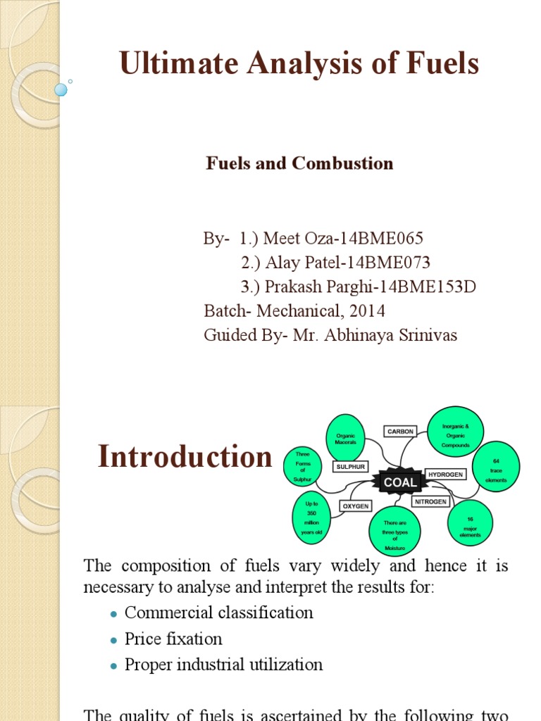 Ultimate Analysis Pdf Sulfur Combustion