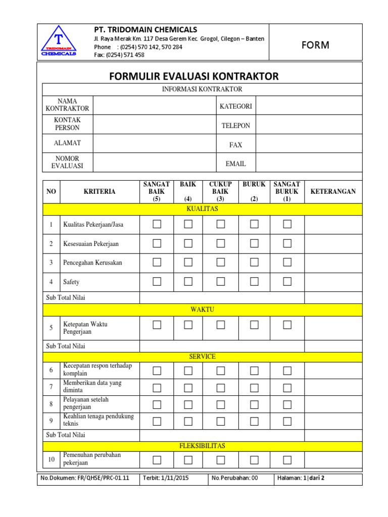 11-Formulir Evaluasi Kontraktor