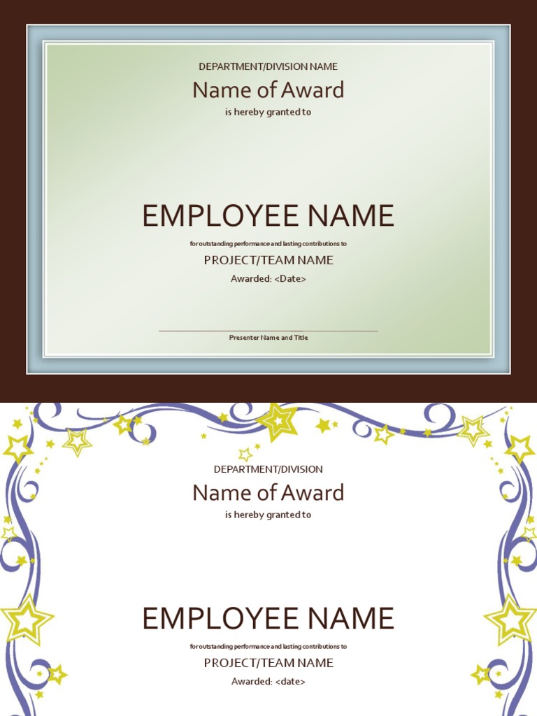 Award Certificate Templates | PDF