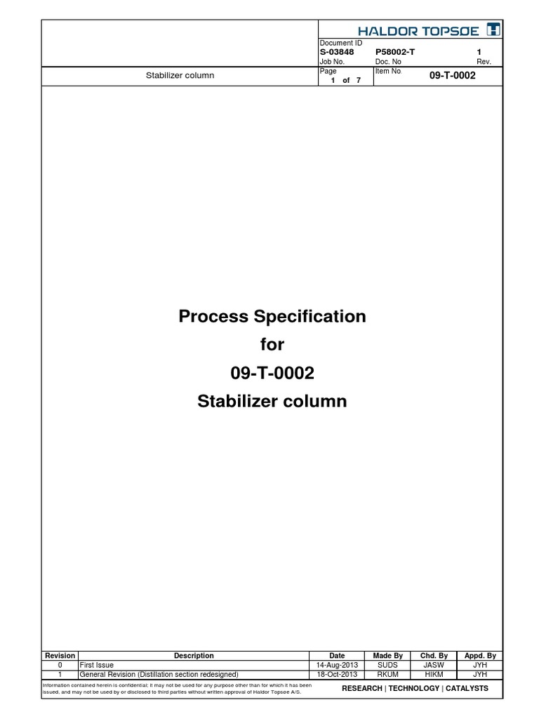 720 C 002 (Stabilizer Column) | PDF | Liquids | Surface Tension