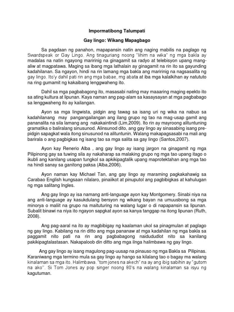 Talumpati - Impormatibong | PDF