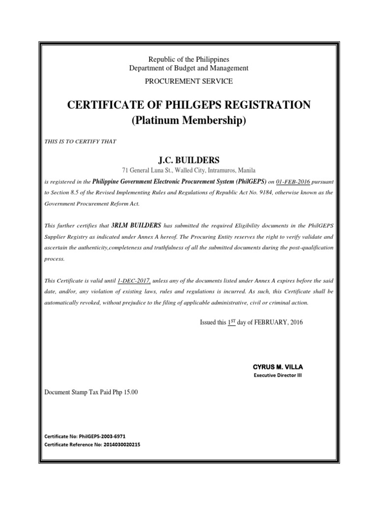 Philgeps Registration | PDF
