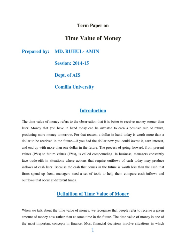The Time Value of Money - Business Finance | Download Free PDF | Present Value | Discounting