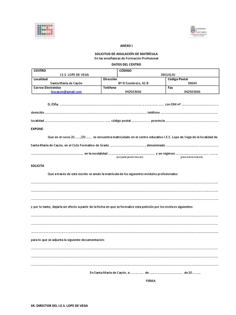 Anulación de Matrícula | PDF | Comunicación | Science