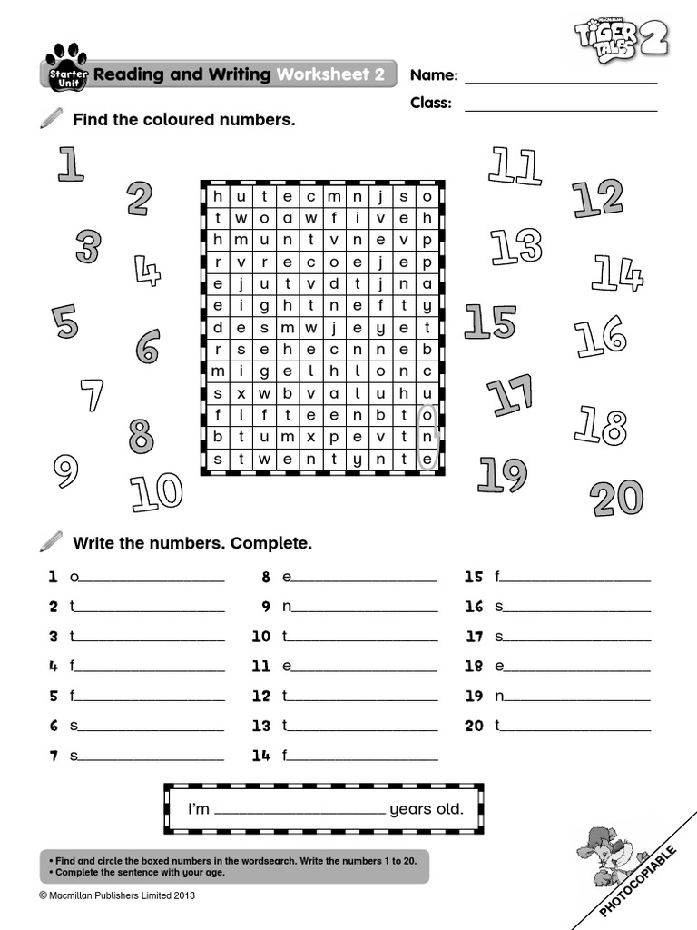 Numeros Tiger Tales 2 PDF | PDF